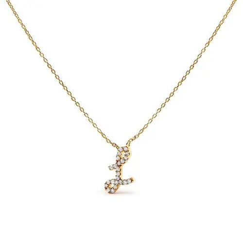 HAUS OF BRILLIANCE 10k Gold Diamond Accent Initial Pendant Necklace - Yellow | L